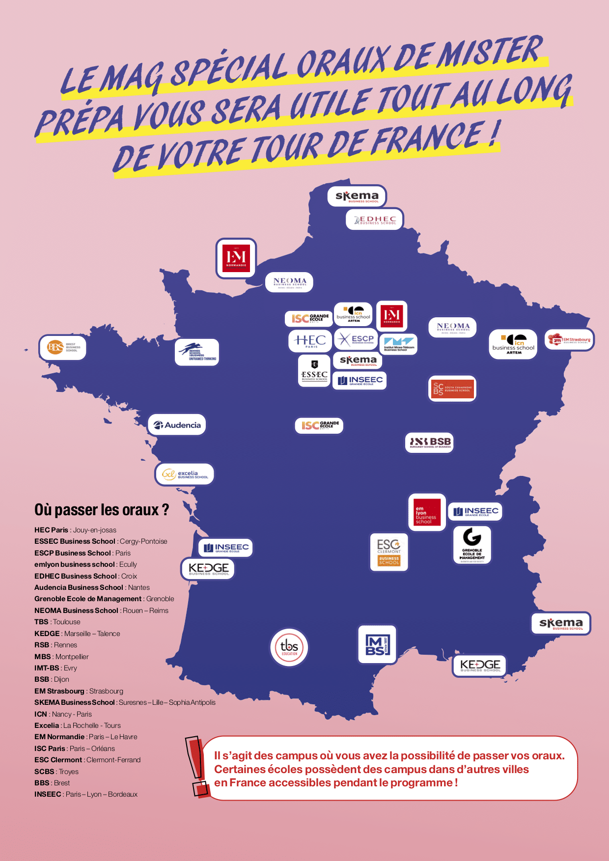 INEDIT: La carte de France des écoles de commerce - Mister Prépa