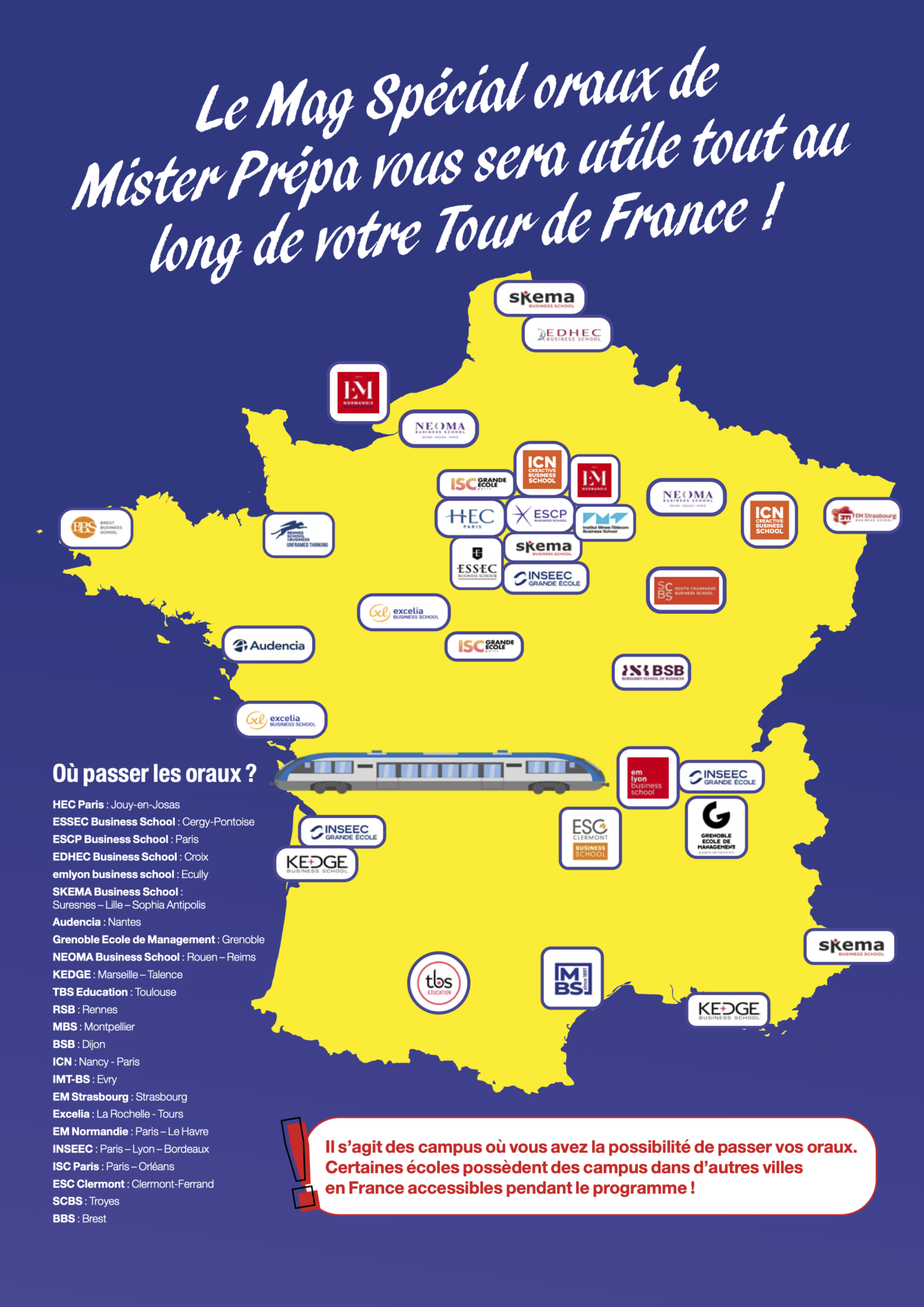 INEDIT: La carte de France des écoles de commerce - Mister Prépa