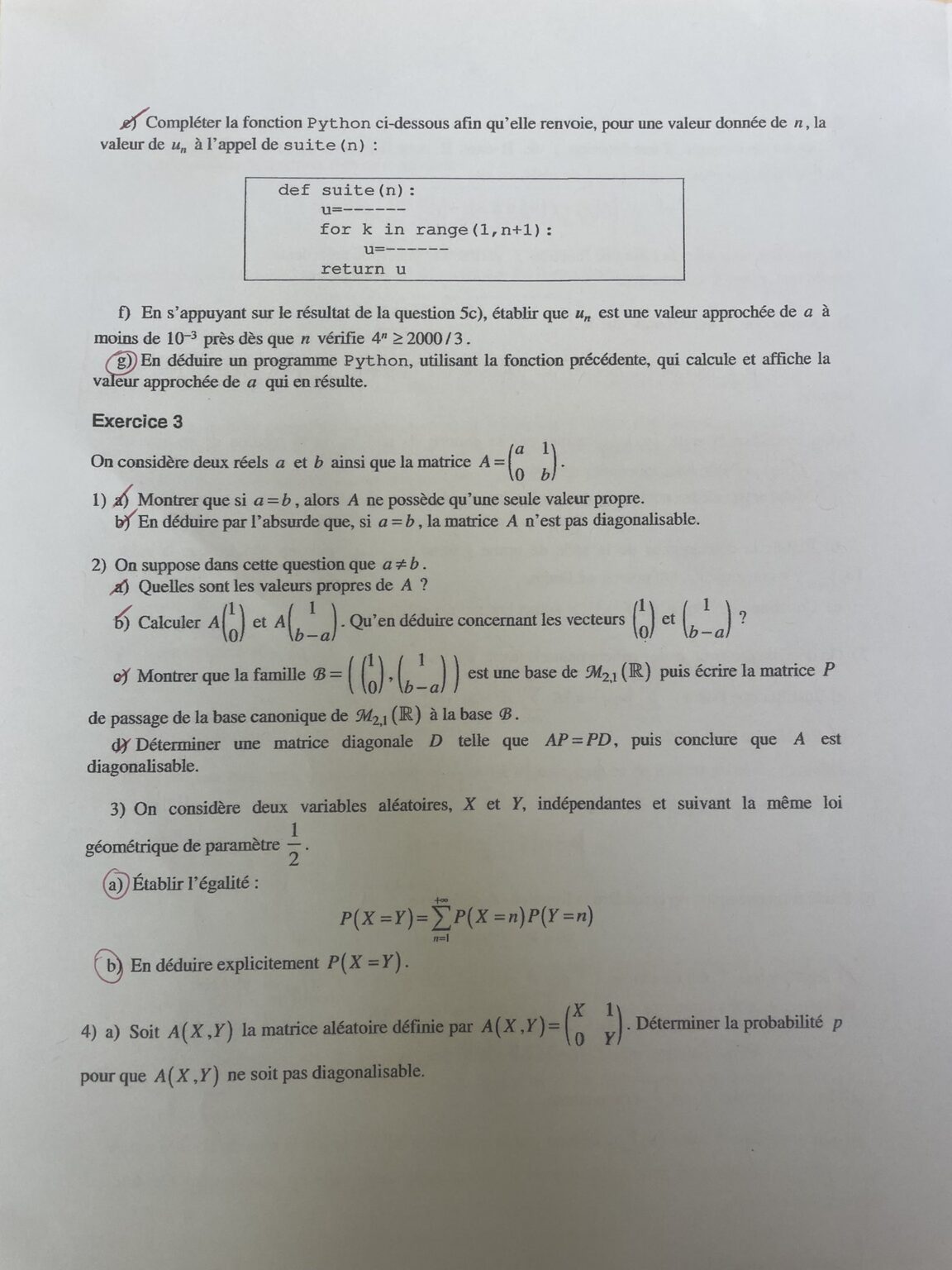 Maths Appliquées EDHEC 2023 - Sujet - Mister Prépa