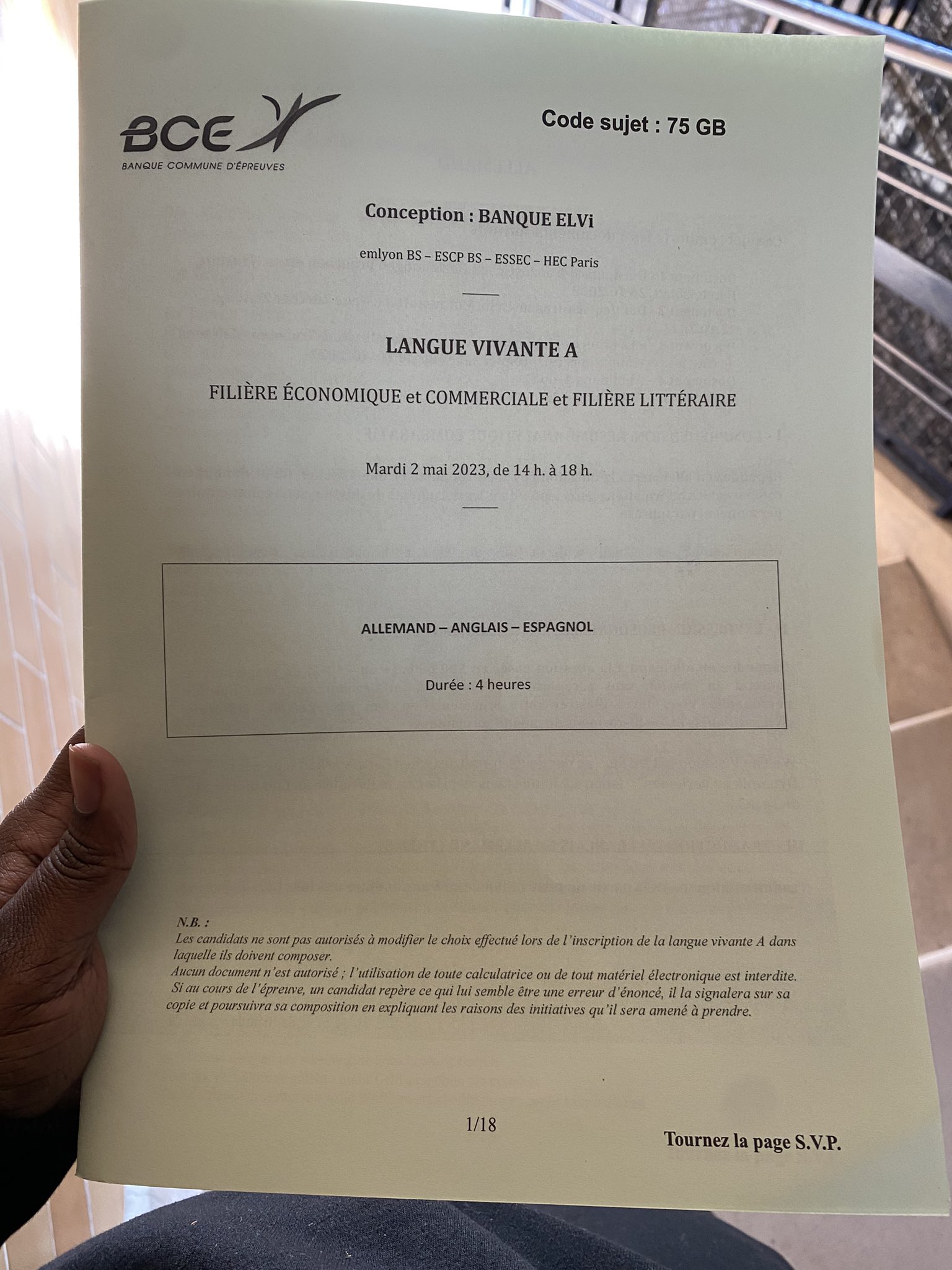 Anglais LV1 ELVI 2023 - Sujet - Mister Prépa